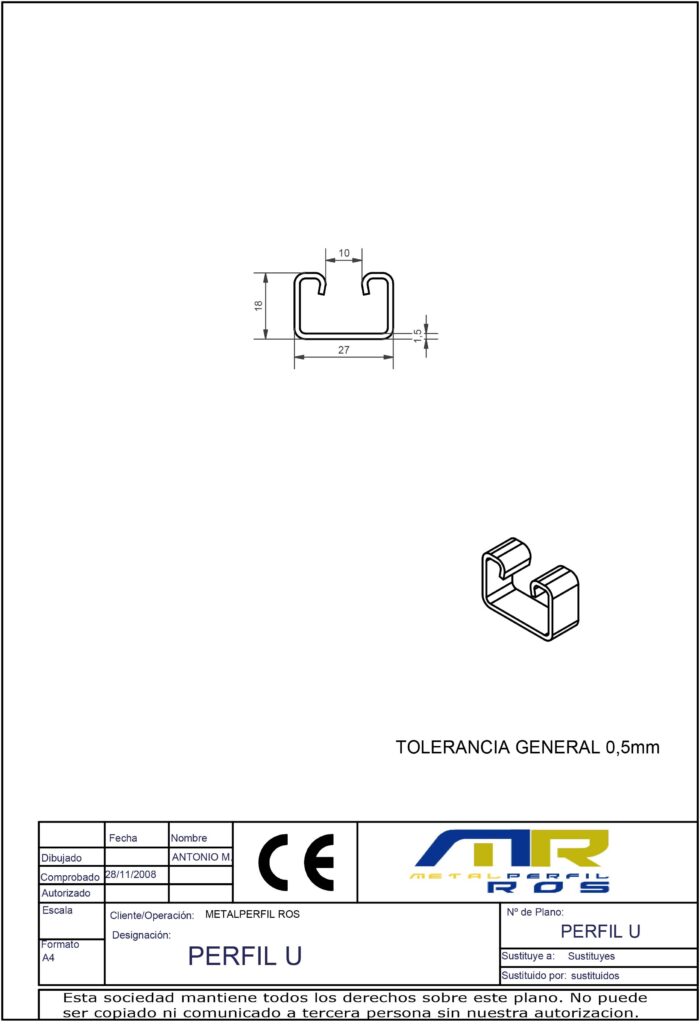 Perfil C - Metalperfil Ros